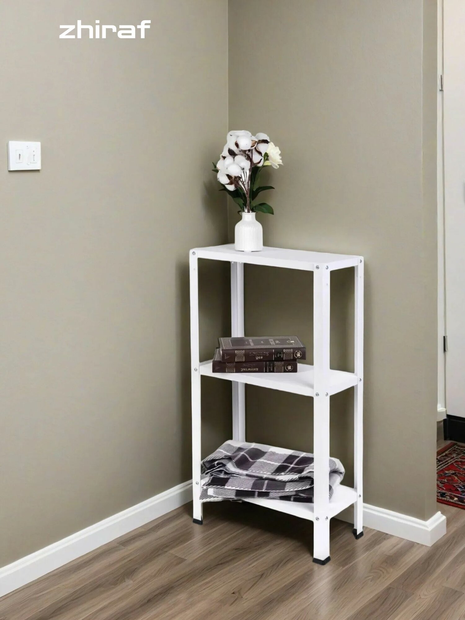 Стеллаж Металлический "Жираф XXS" Белый, 3 Полки NEW
