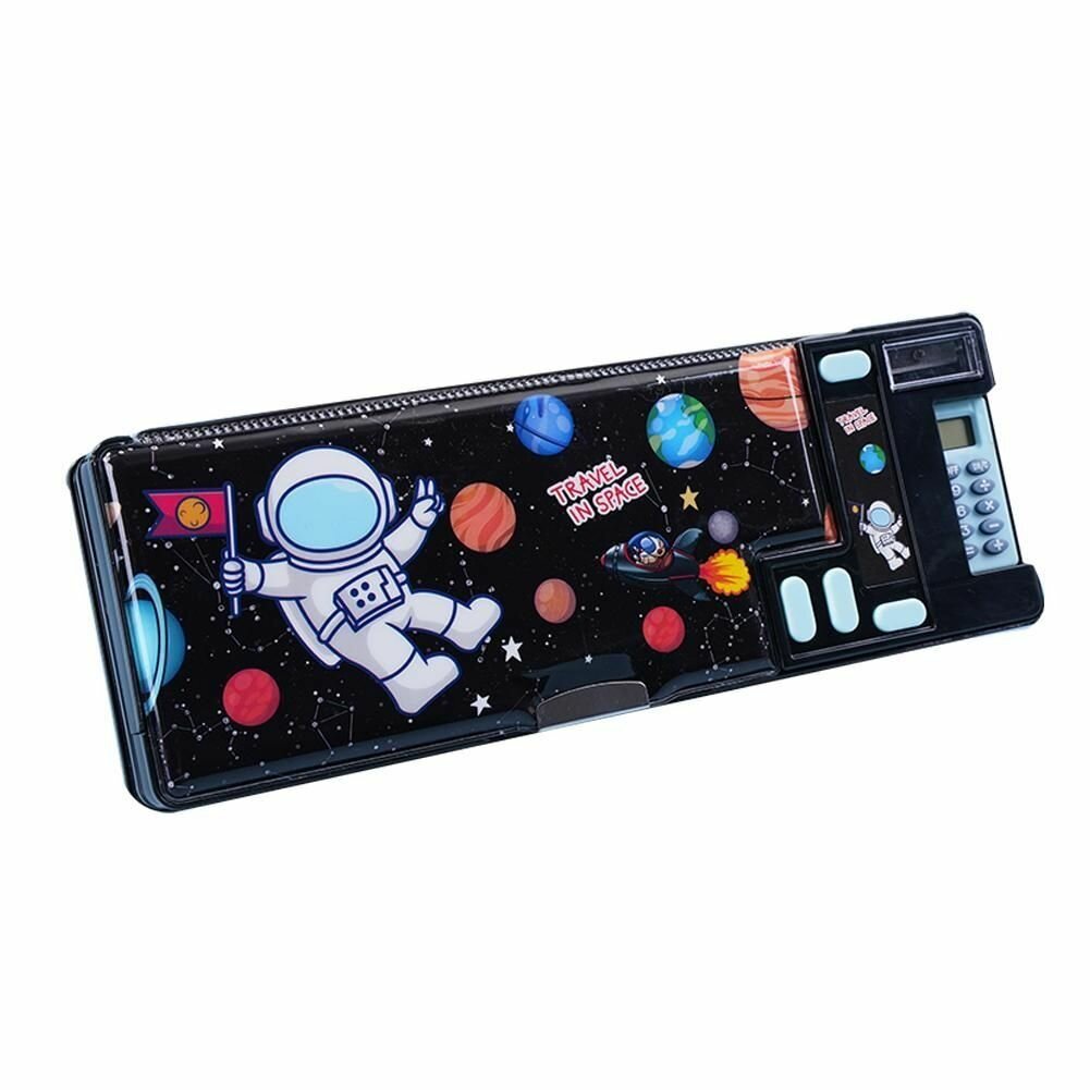 Пенал "Космонавт", каркасный, двухслойный, с наполнением, пластик, 26 см