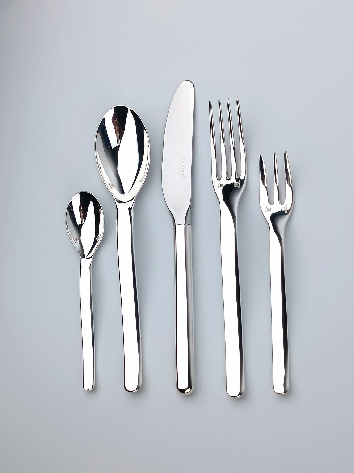 Набор столовых приборов TENERE Christofle, Франция, на 1 персону, 5 предметов с посеребрением