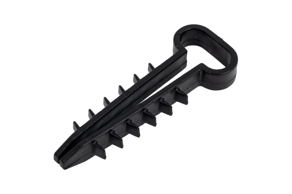 RUCELF Дюбель-хомут 12-6 мм плоский уп. 100 шт ДХБ-12-6-ПЧ для монтажа кабелей и труб