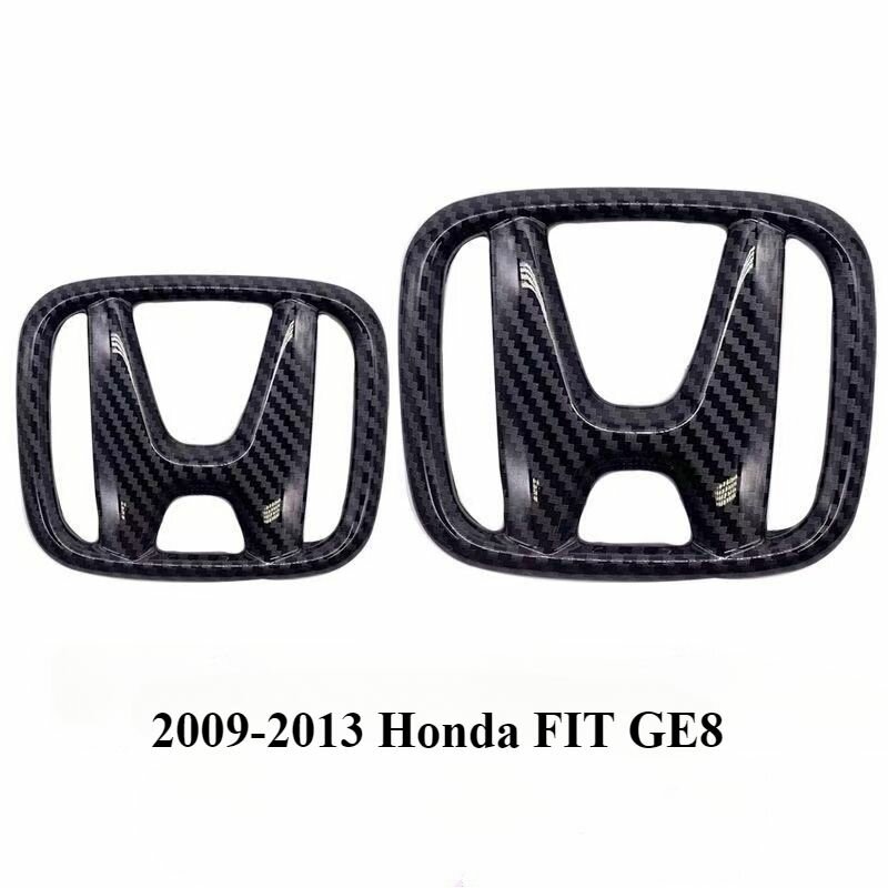 Комплект автомобильных эмблем для Honda FIT GE8 2009-2013, передние и задние, черно-серые, ABS пластик