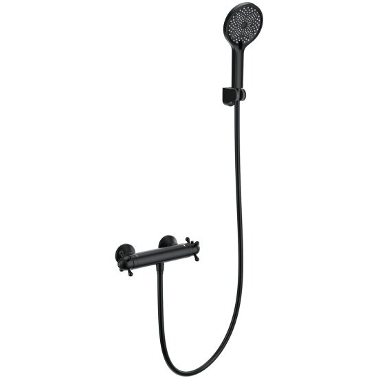 Смеситель для душа Wonzon & Woghand с термостатом Strato, Черный матовый (WW-B2048-A-MB)