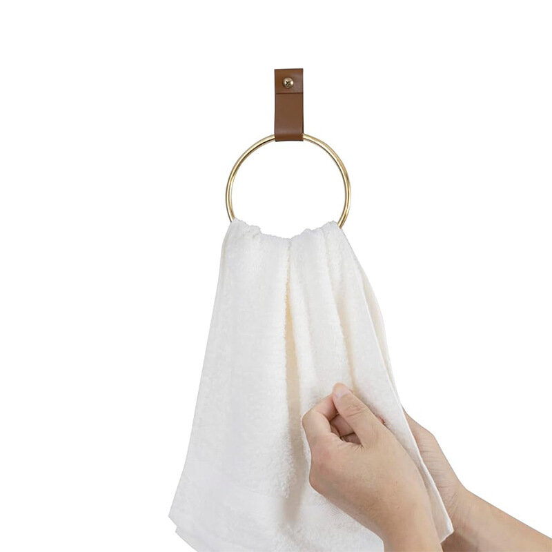 XMT Кожаные крючки-кольца для полотенец и одежды