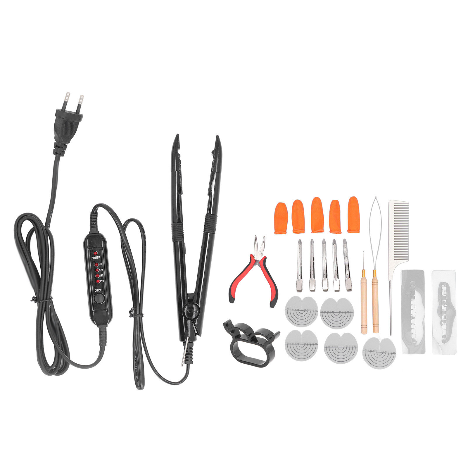 Набор для удлинения волос с железом с контролем температуры Устойчивый нагревание волос Инструмента
