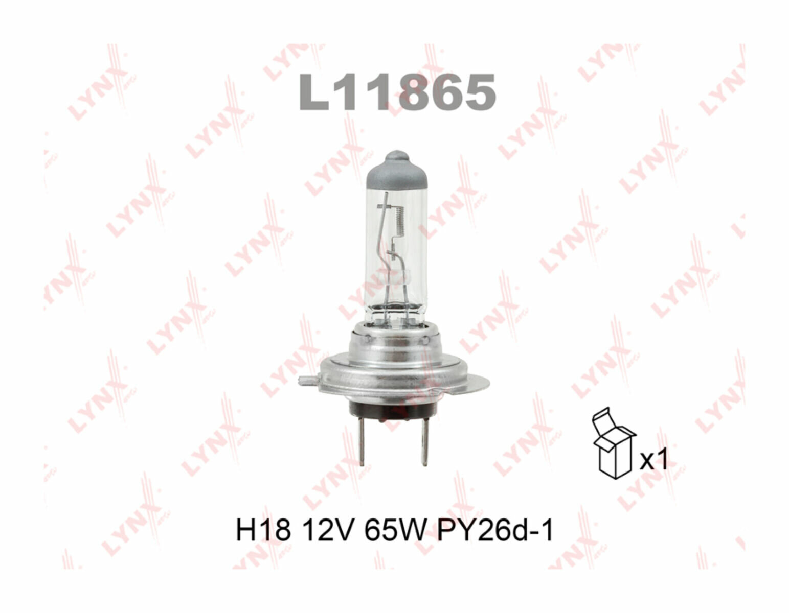 L11865 H18 12V 65W Py26D-1 Лампа Lynxauto(Lynx L11865)