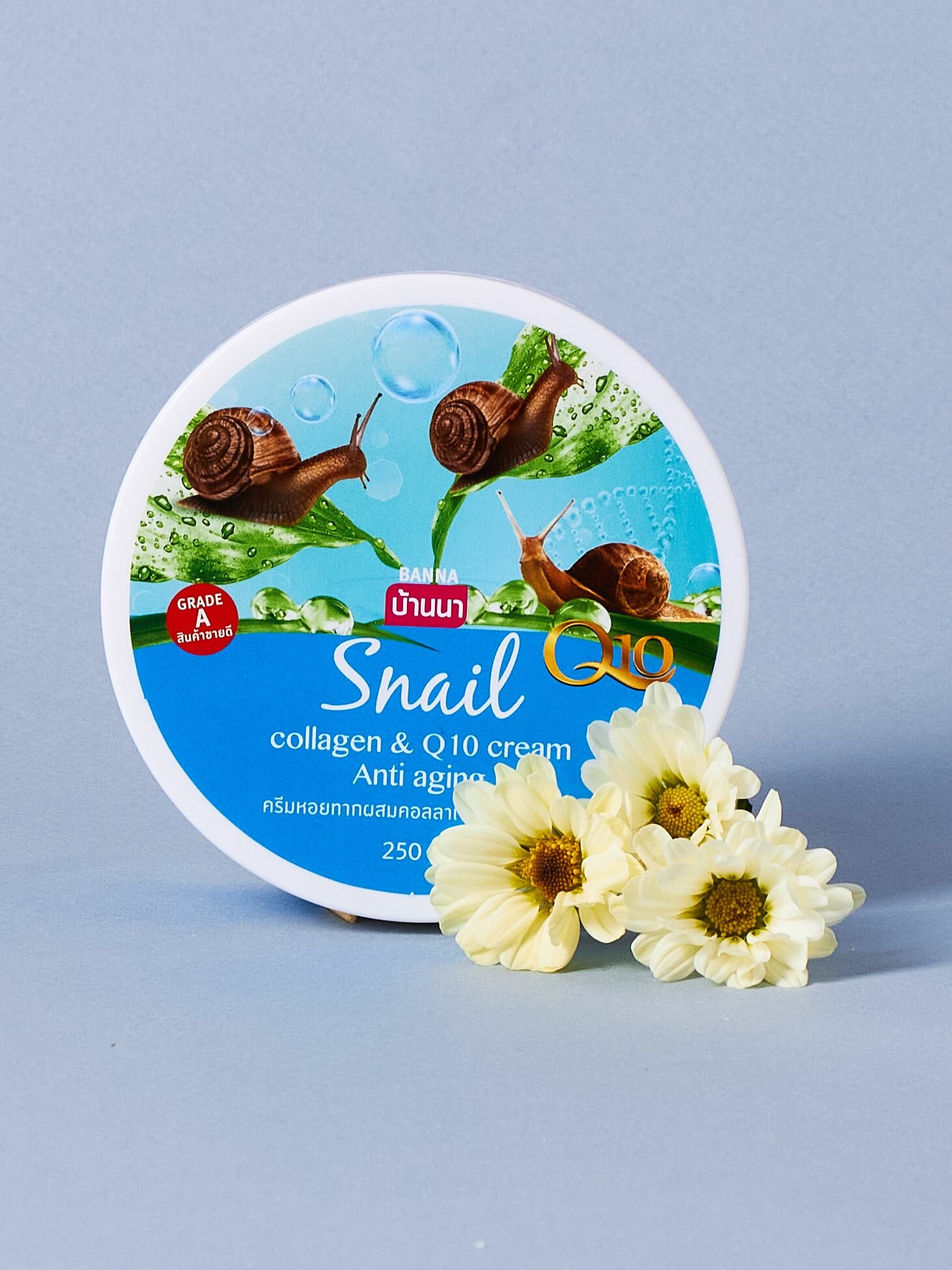 BANNA Крем для тела Омолаживающий Улитка, Коллаген и Q10 250мл Snail Collagen & Q10 Anti aging Cream