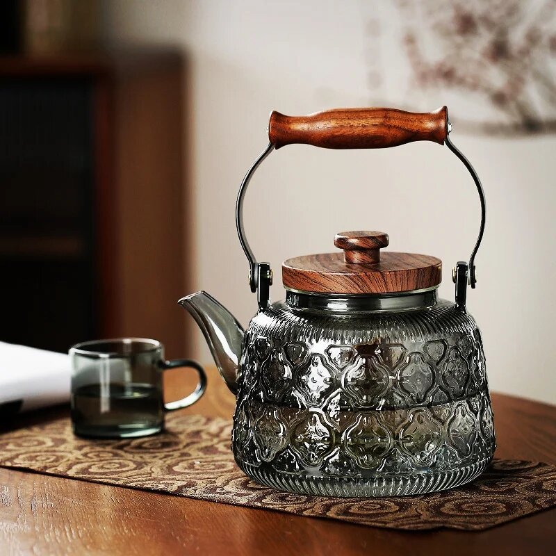 BenRussell Чайник из боросиликатного стекла 1000 мл, 1000ml Embossed