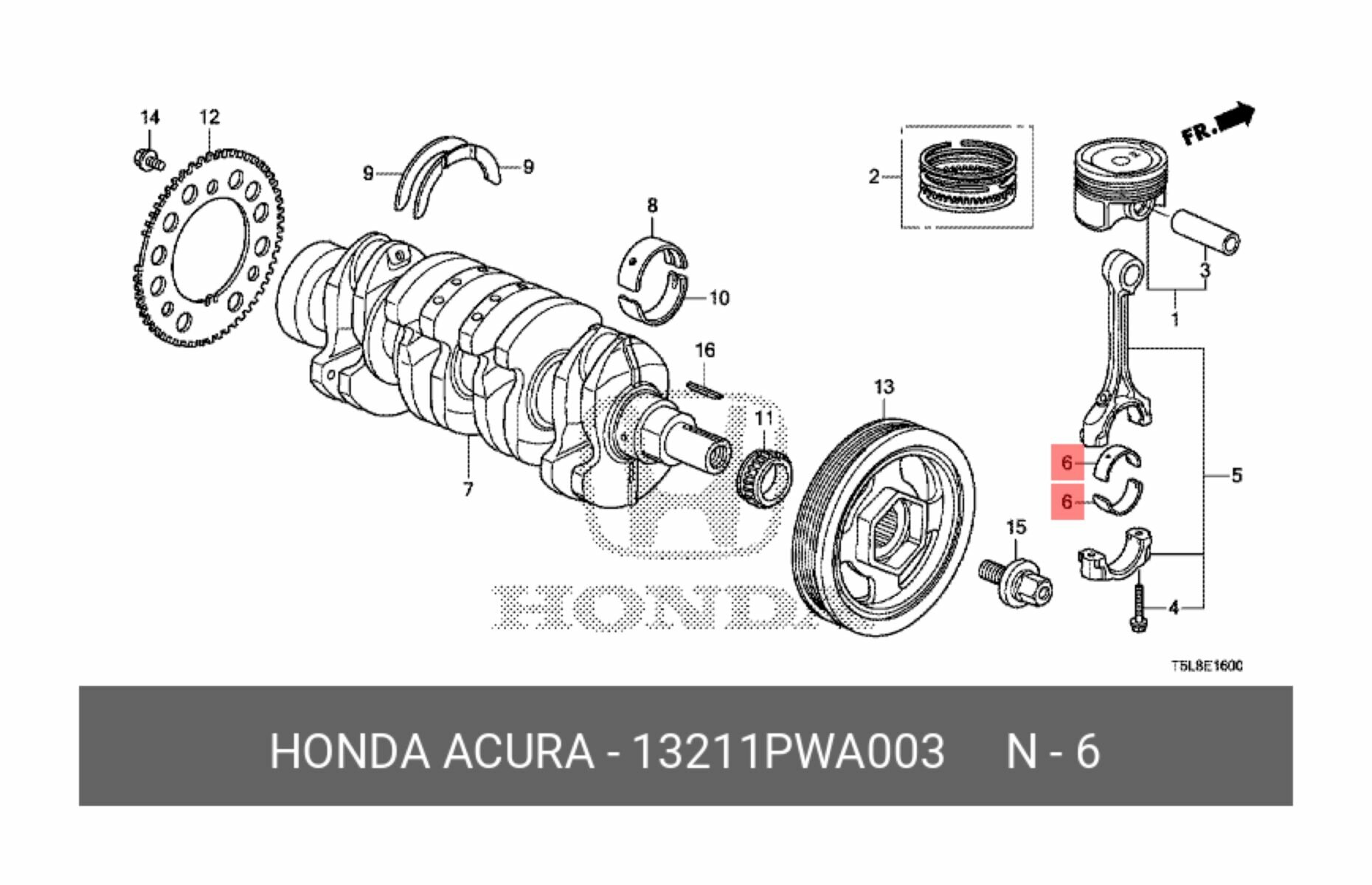 Подшипник(Honda 13211Pwa003)