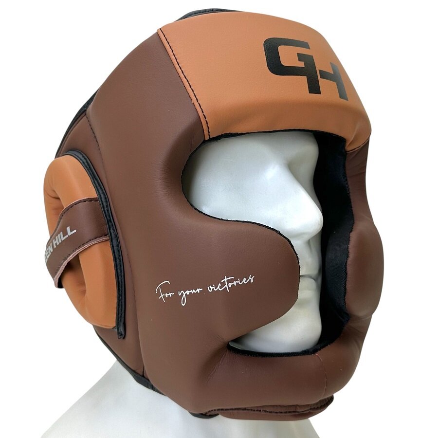 Боксерский шлем Green Hill Force Full Face корич, M