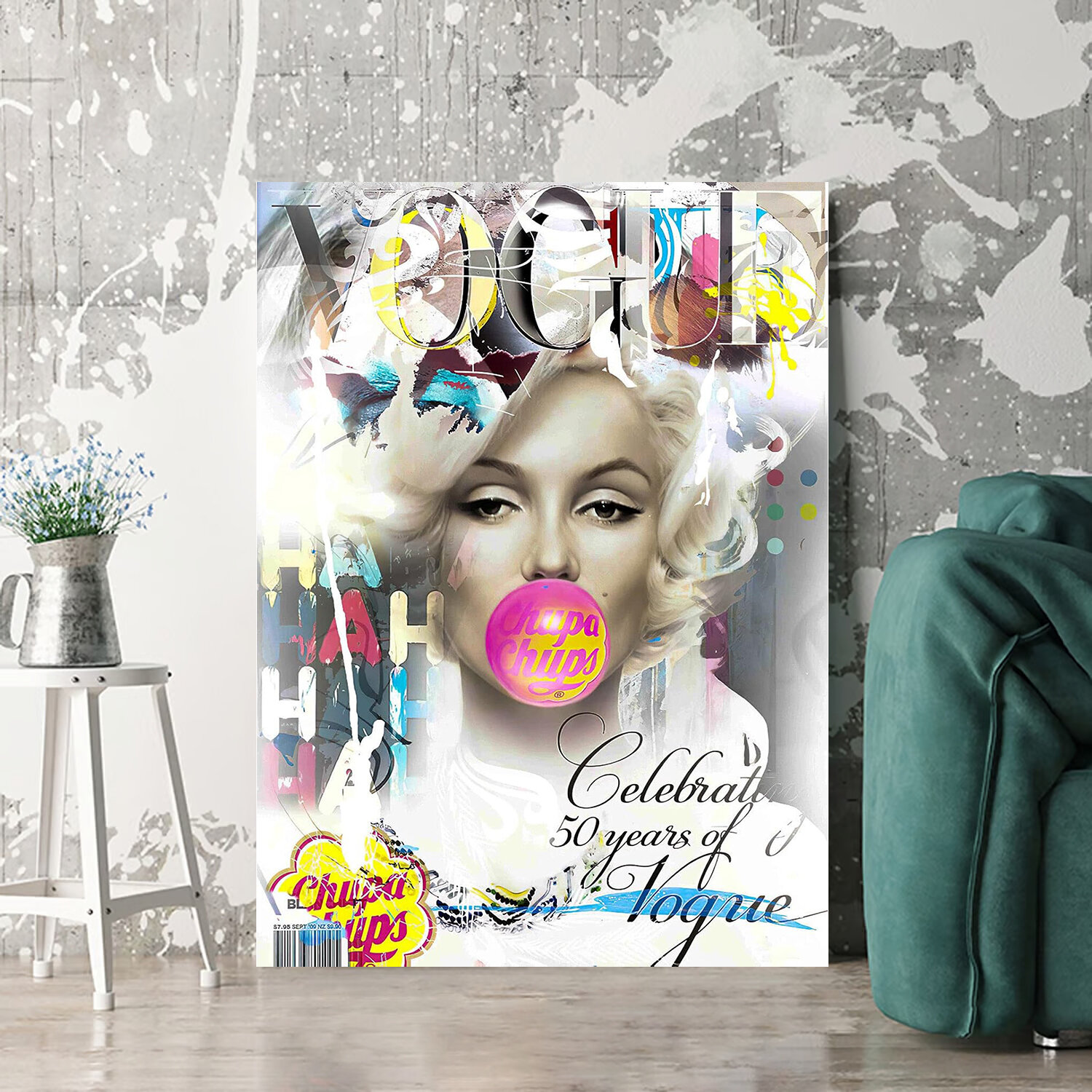 Картина интерьерная на стену - "Граффити, поп арт, Бэнкси", 50х70 см.