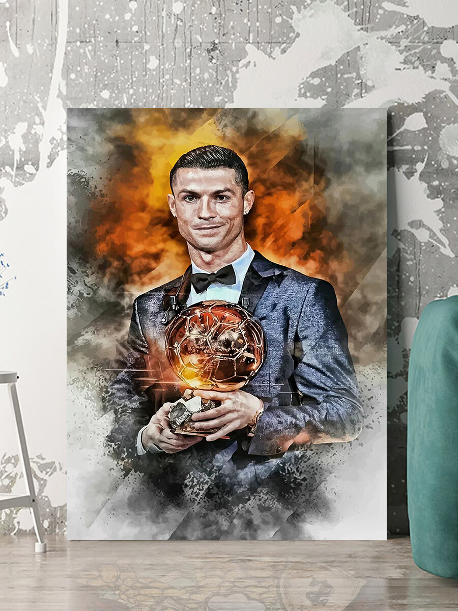 Картина на стену для интерьера - "Криштиану Роналду, футбол", 30х40 см.