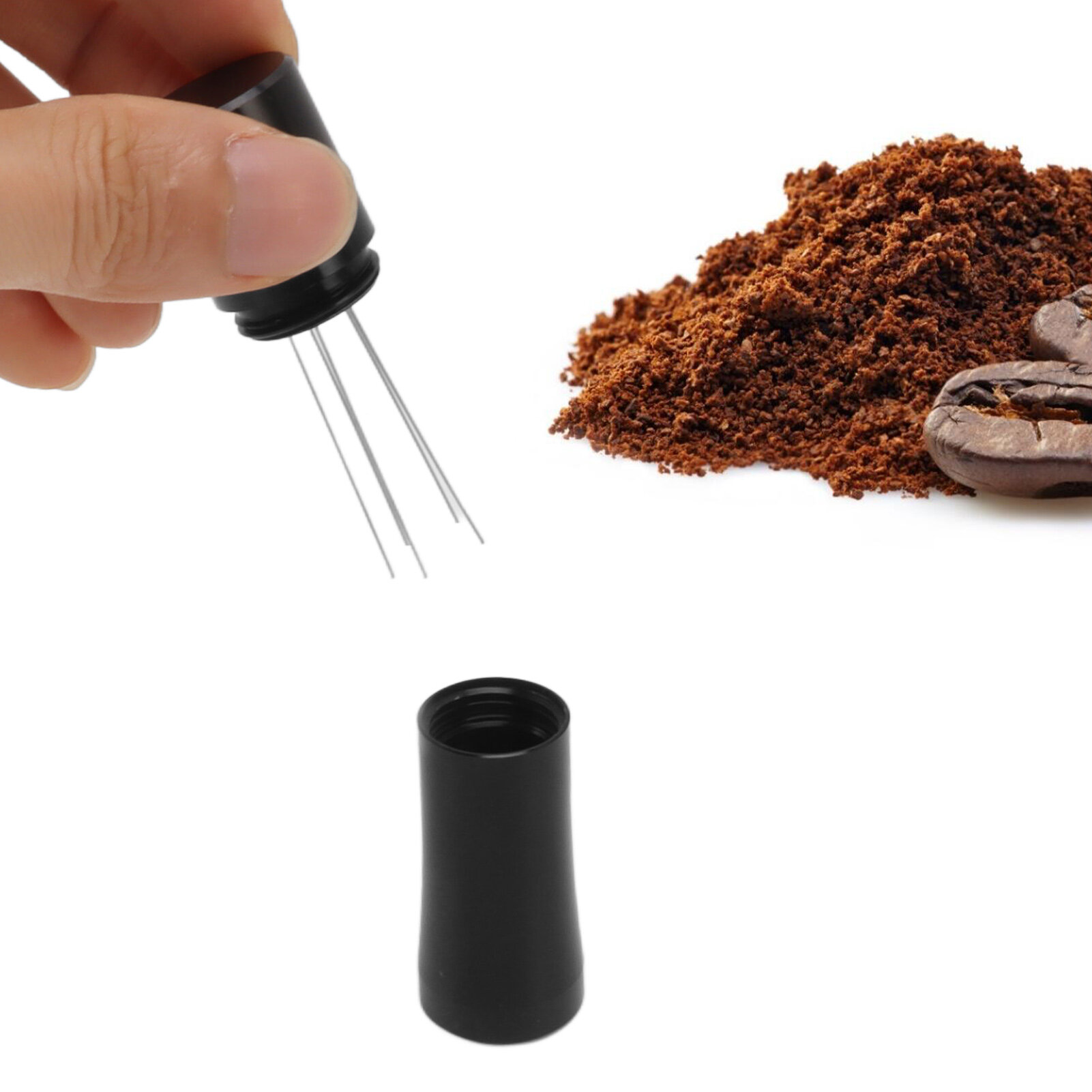 Темпер для перемешивания кофе, инструмент для раздачи кофе игольчатого типа из нержавеющей стали 304, черный для дома