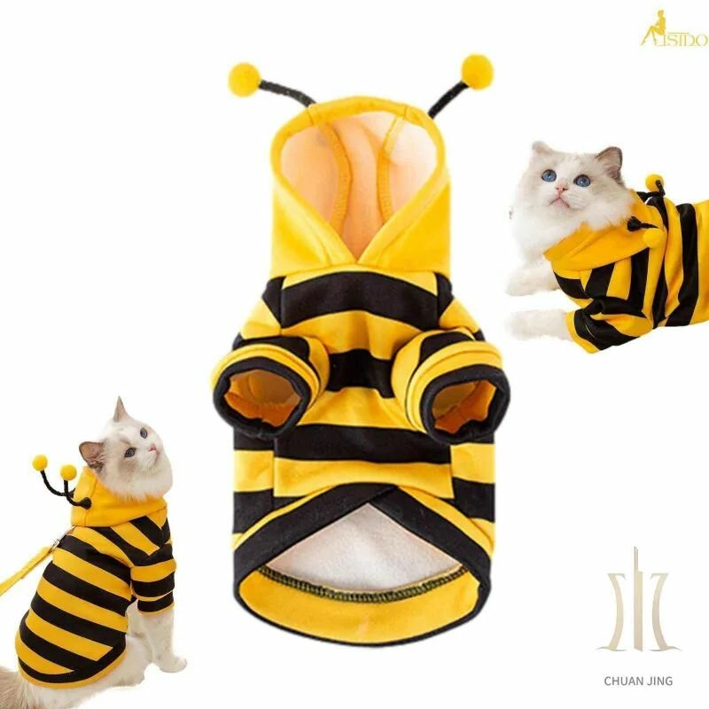 Костюм пчелы Ljiang, для собак и кошек, XXL, плюш, с усиками