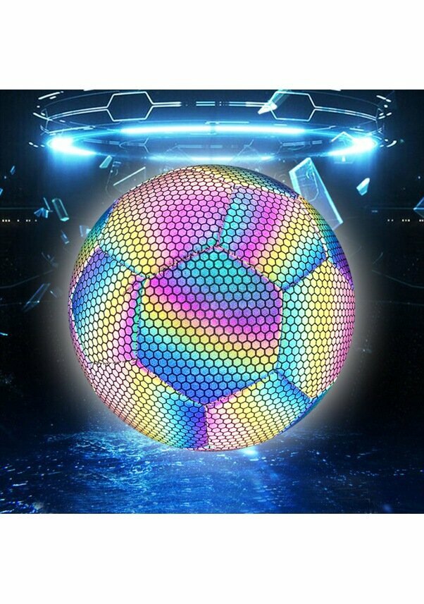 Футбольный мяч Night Visibility № 5 для взрослых, набор для накачивания, насос + игла + сумка для мяча - прочный и нескользящий, из полиуретановой резины, разноцветный