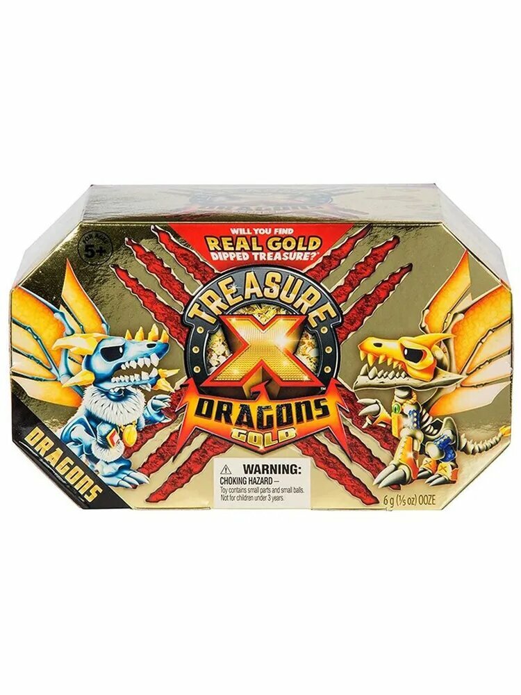 Treasure X Quest for Dragons Gold Figure – Набор для поиска сокровищ с 10 уровнями приключений, 8 драконами и золотыми сокровищами для детей от 5 лет