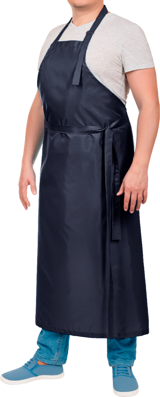 Фартук рабочий DECORATOR "мясник", влагозащитный, с грудкой, ткань Оксфорд, синий, размер полотна 120 см x 90 см