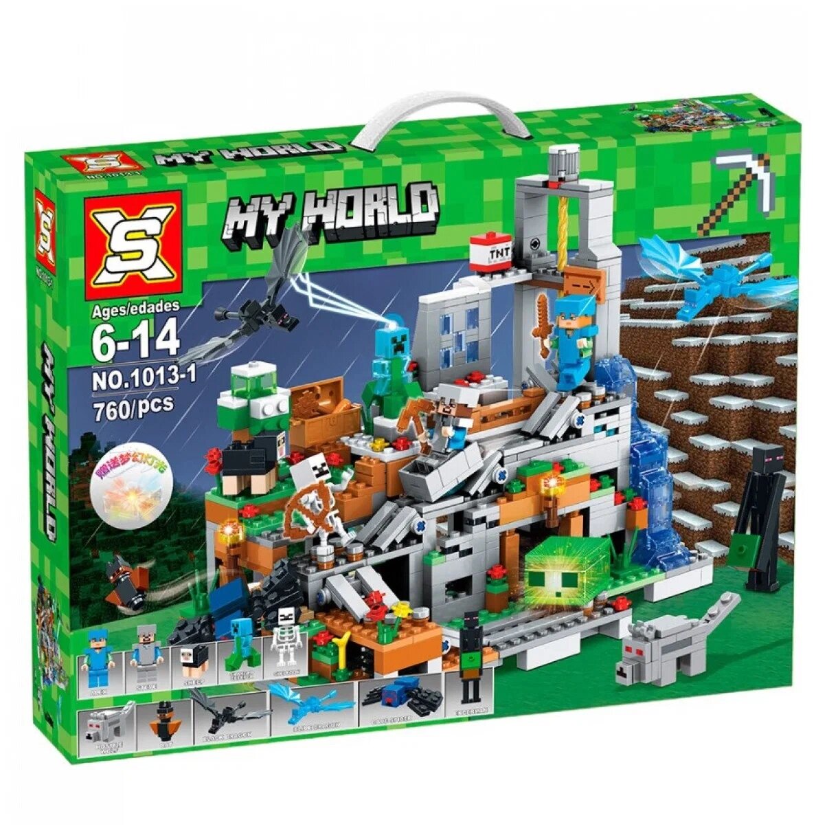 Конструктор Minecraft 1013-1 Горная пещера, 760 дет.