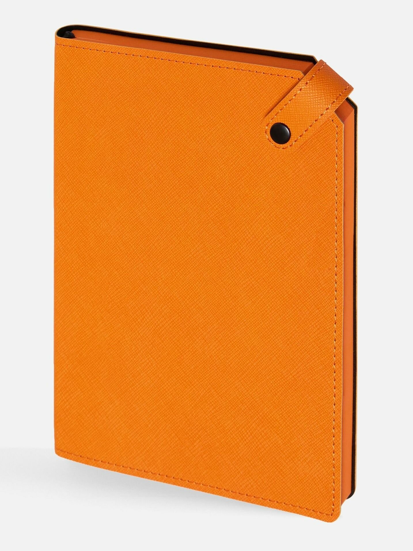 Ежедневник недатированный А5 с гибкой обложкой под кожу, планер школьный на кнопке, Espresso, оранжевый