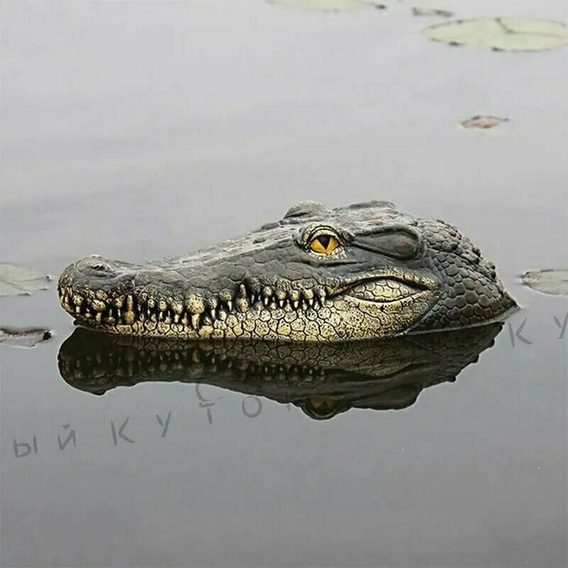 Фигурка садовая "Крокодил", темно-серая, полиэфирная смола, 32 см