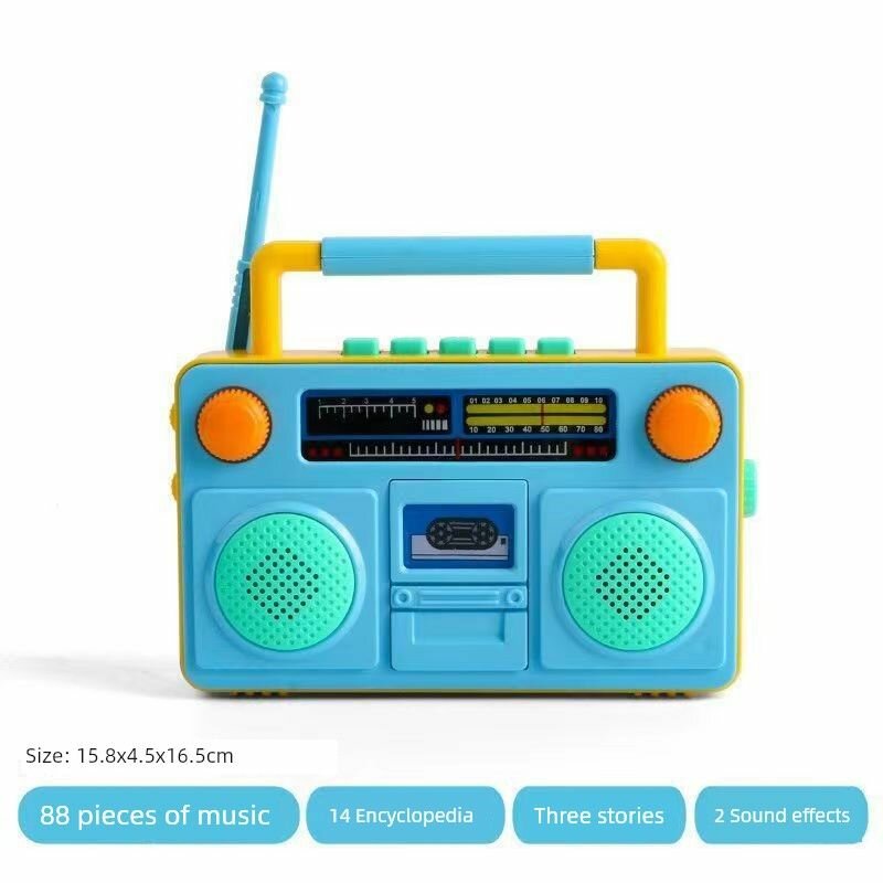 Детская музыкальная шкатулка-радио (голубая, зарядка)