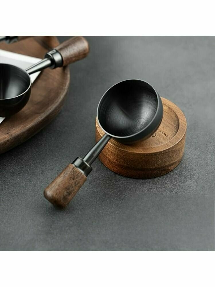 1 шт. Мерная ложка для кофе в винтажном стиле с ручкой из орехового дерева