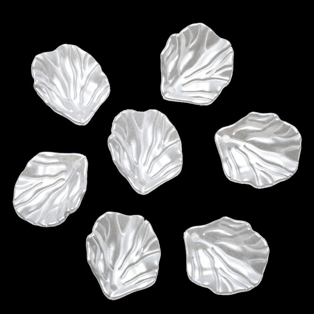 Пластиковые бусины-разделители лист формы 17x20 мм, жемчужный цвет, 50 шт Pure white