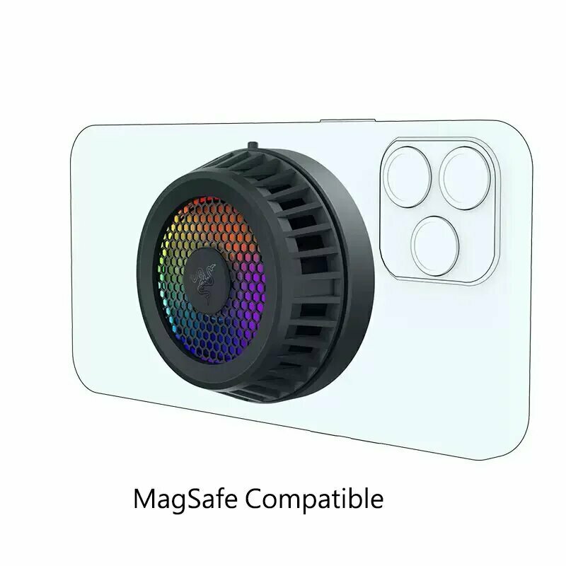 Razer телефон охладитель Chroma доступен для iPhone и Android передовая технология охлаждения смартфона 12 RGB светодиодов, MagSafe Compatible