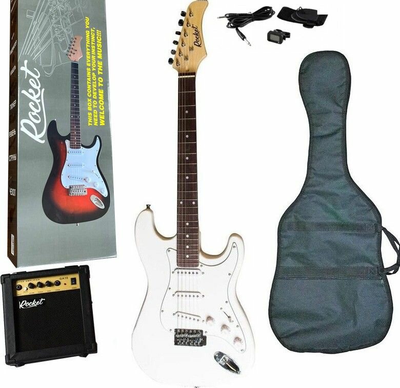 Jool by ROCKET 1 WH - Электрогитарный набор (цветная упаковка), белая гитара