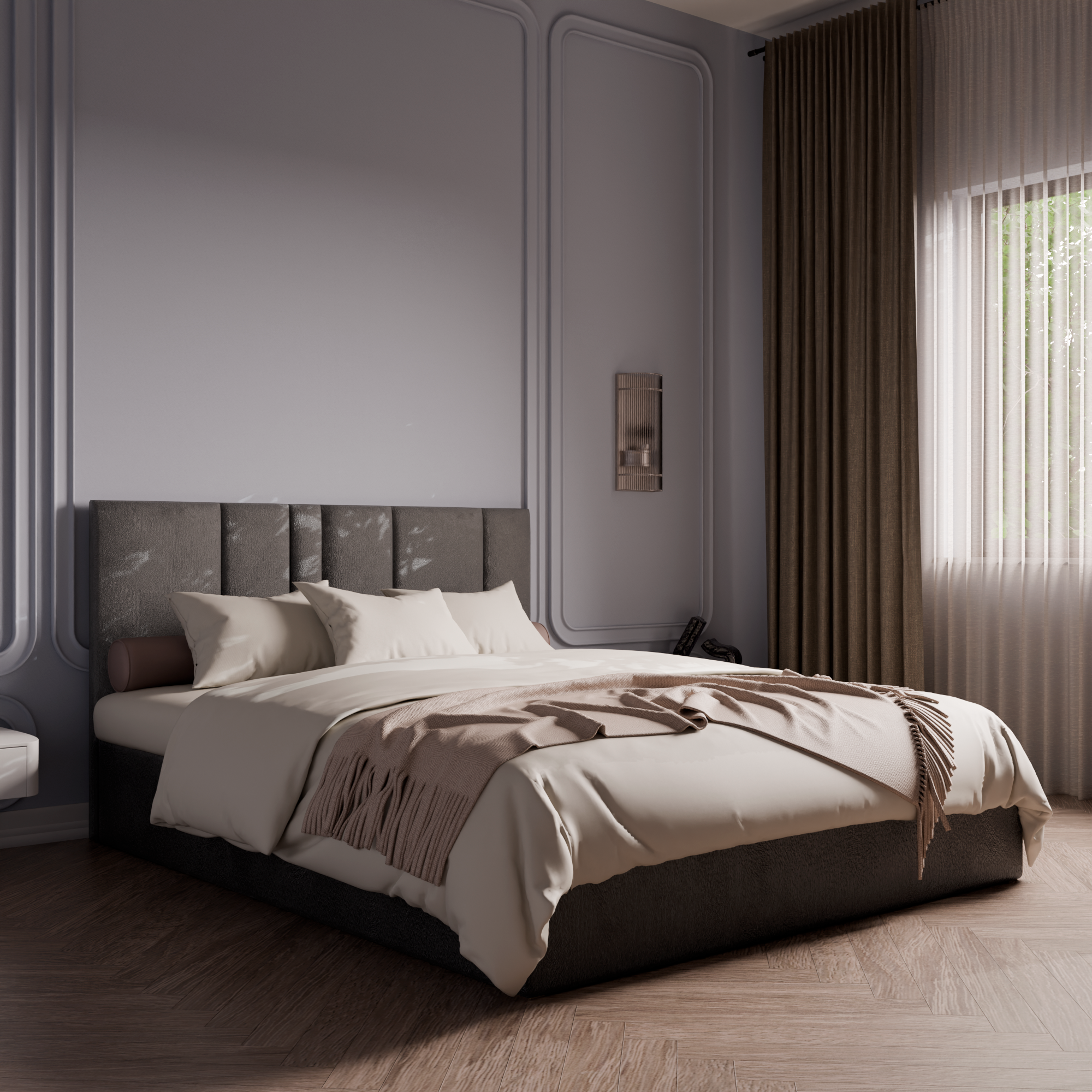 Кровать SkyLine с подъемным механизмом, 140х200, темно-серый, 2 ящика, без ножек