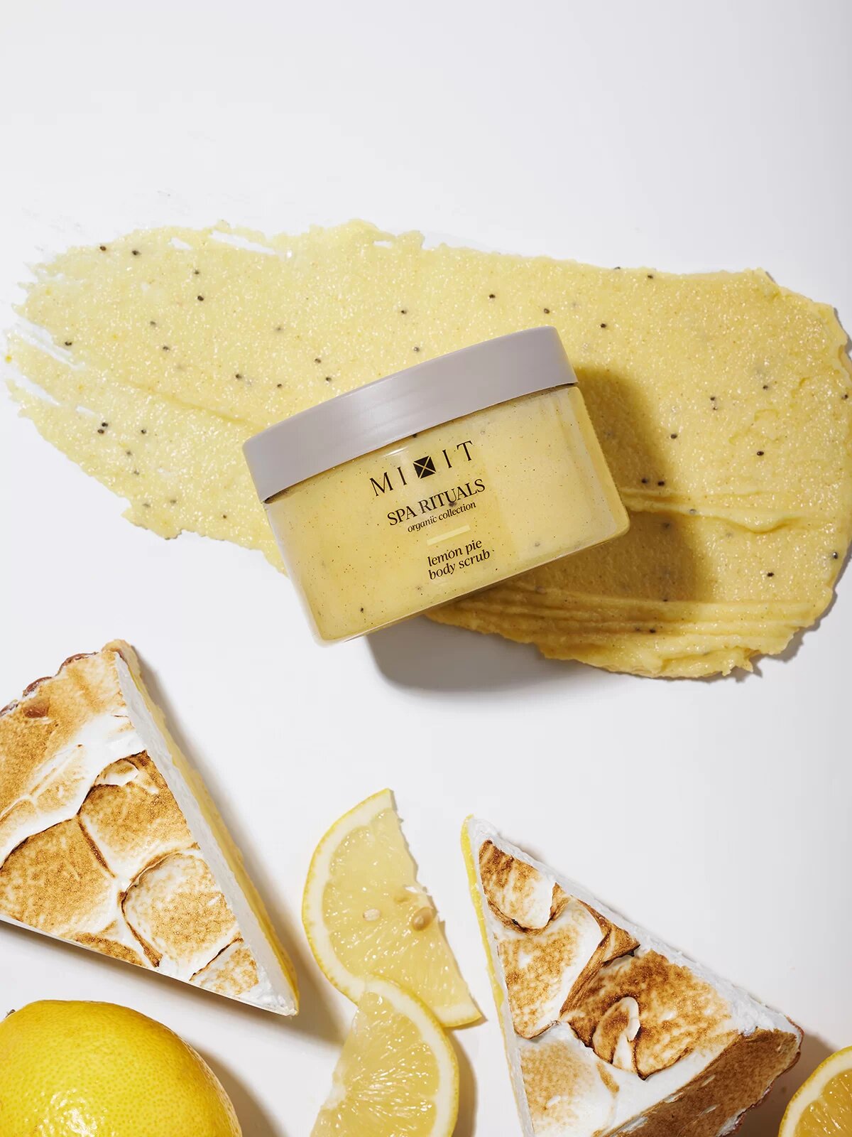 Скраб-бальзам MIXIT для тела соляной с ароматом лимонного пирога, 300 г