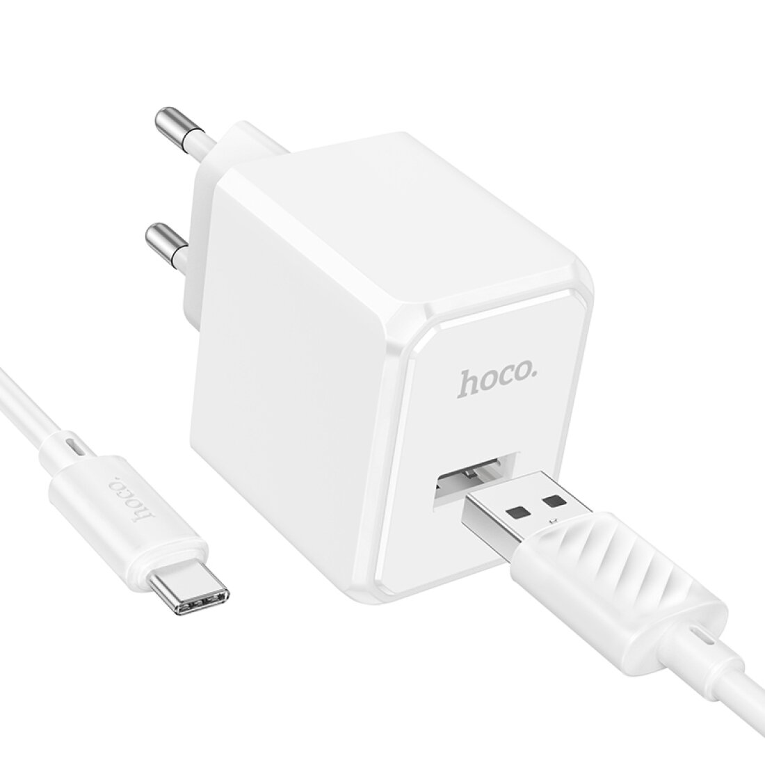 Сетевое зарядное устройство, 1 USB 2.1A (CS11A), HOCO, Type-C, белый