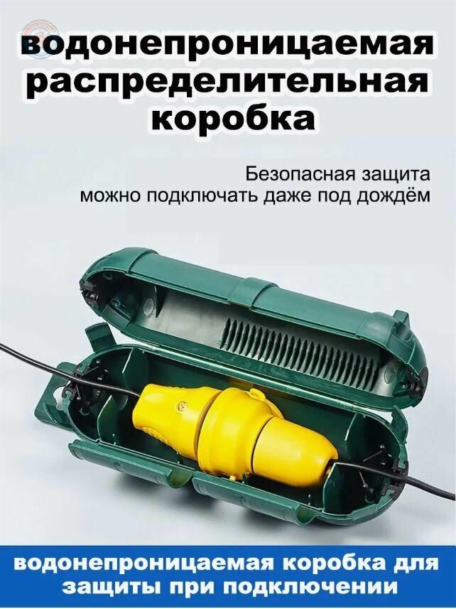 Защитная уличная розетка IP54 — герметичная коробка для удлинителя, пыле-влагозащита соединения на даче и стройке