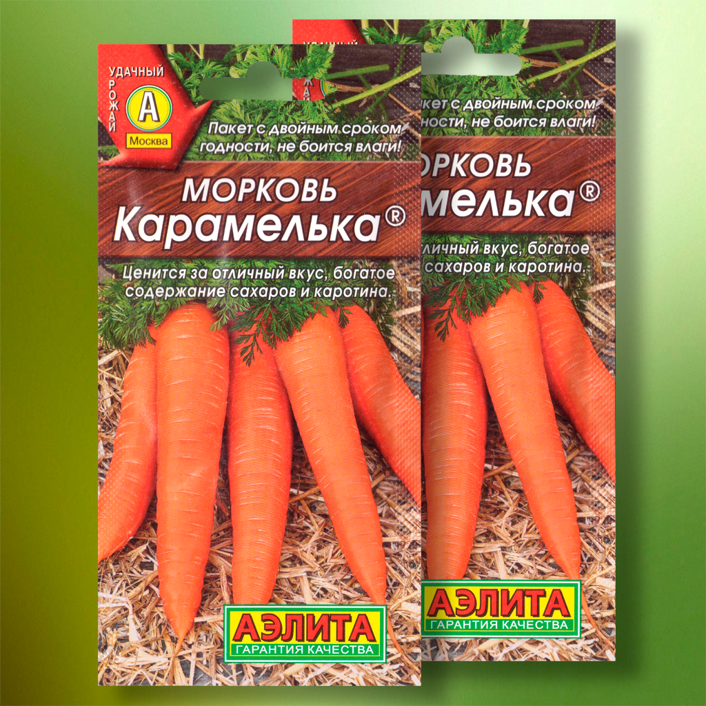 Семена моркови "Карамелька", изготовитель "Агрофирма Аэлита", 2шт.