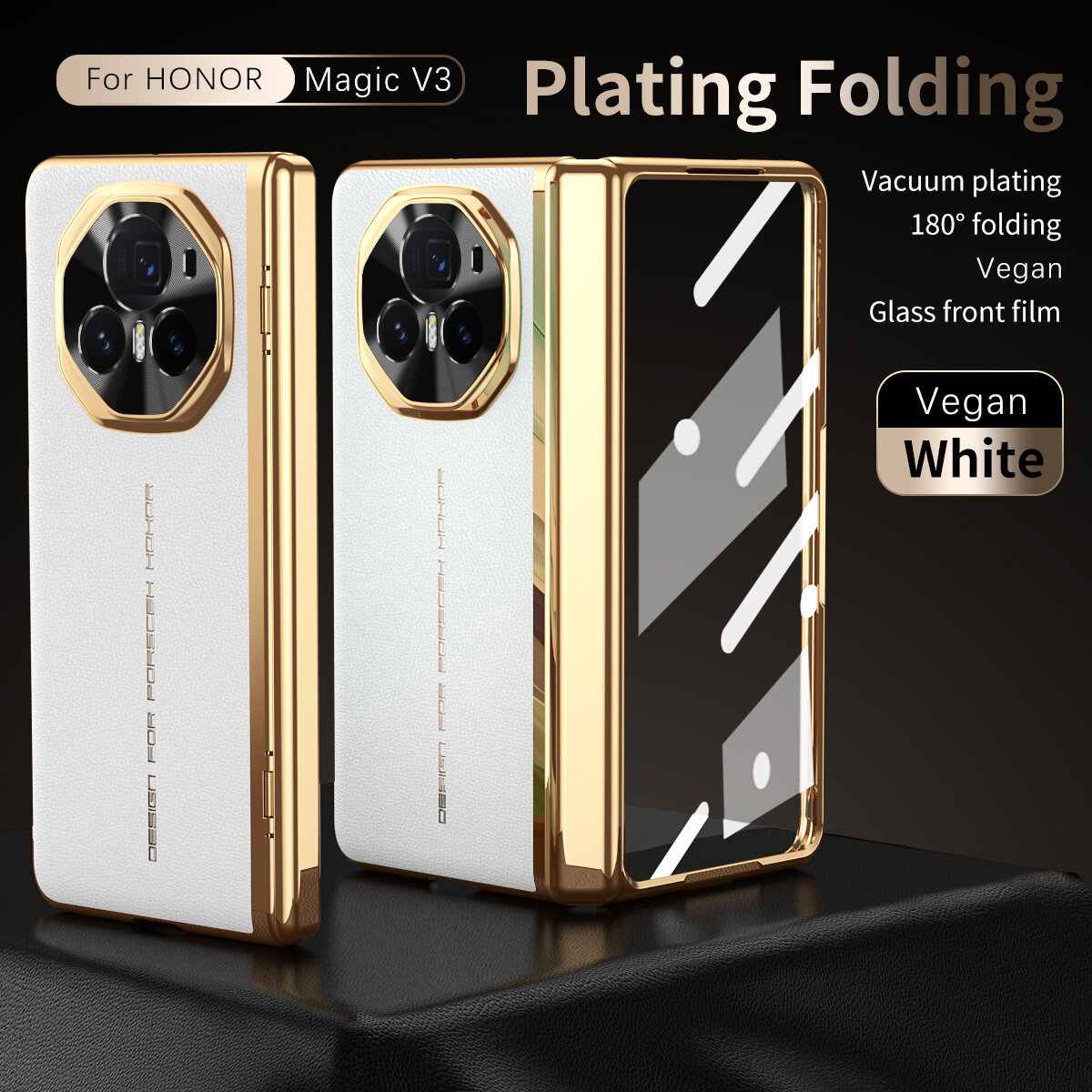 Чехол для Honor Magic V3 / Хонор Мэджик V3, soft touch, чехол-кардиомонитор, искусственная кожа, поликарбонат (PC), защита камеры, ударопрочный, усиленные углы, держатель поп-сокет, Honor, Honor Magic V3,