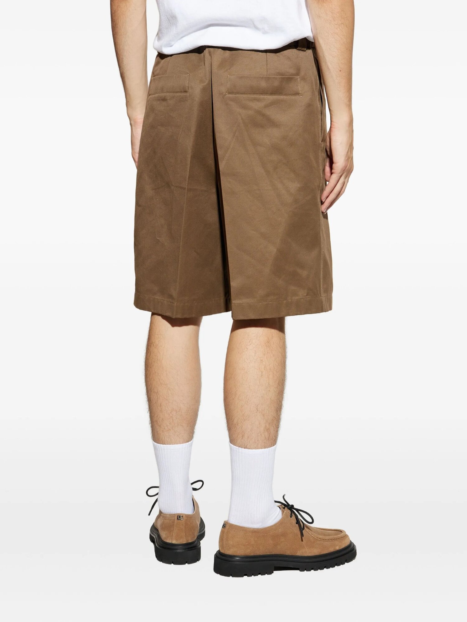 Шорты Jil Sander Pleated cotton shorts, размер 50, brown — фото 1