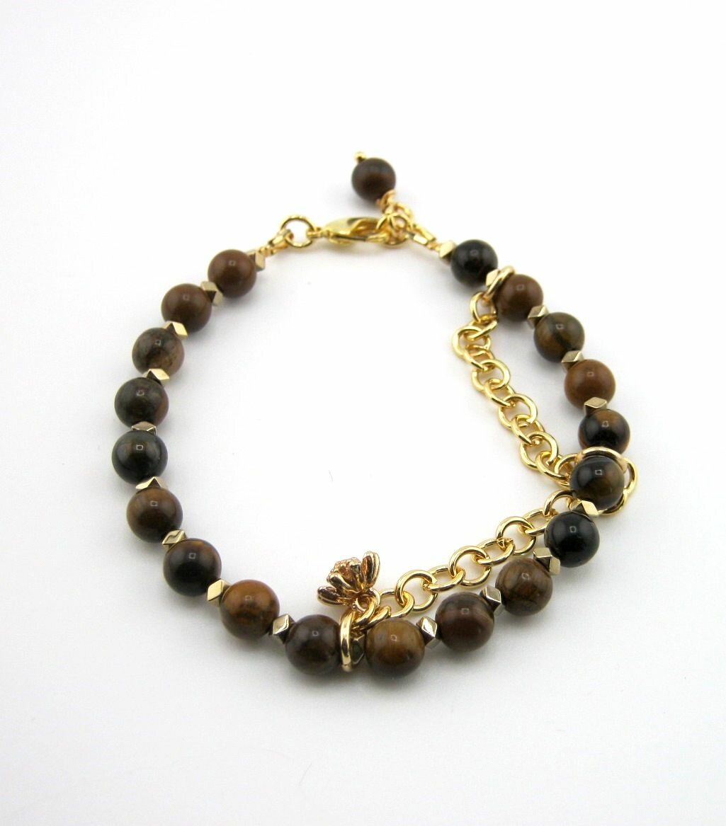 Браслет, тигровый глаз