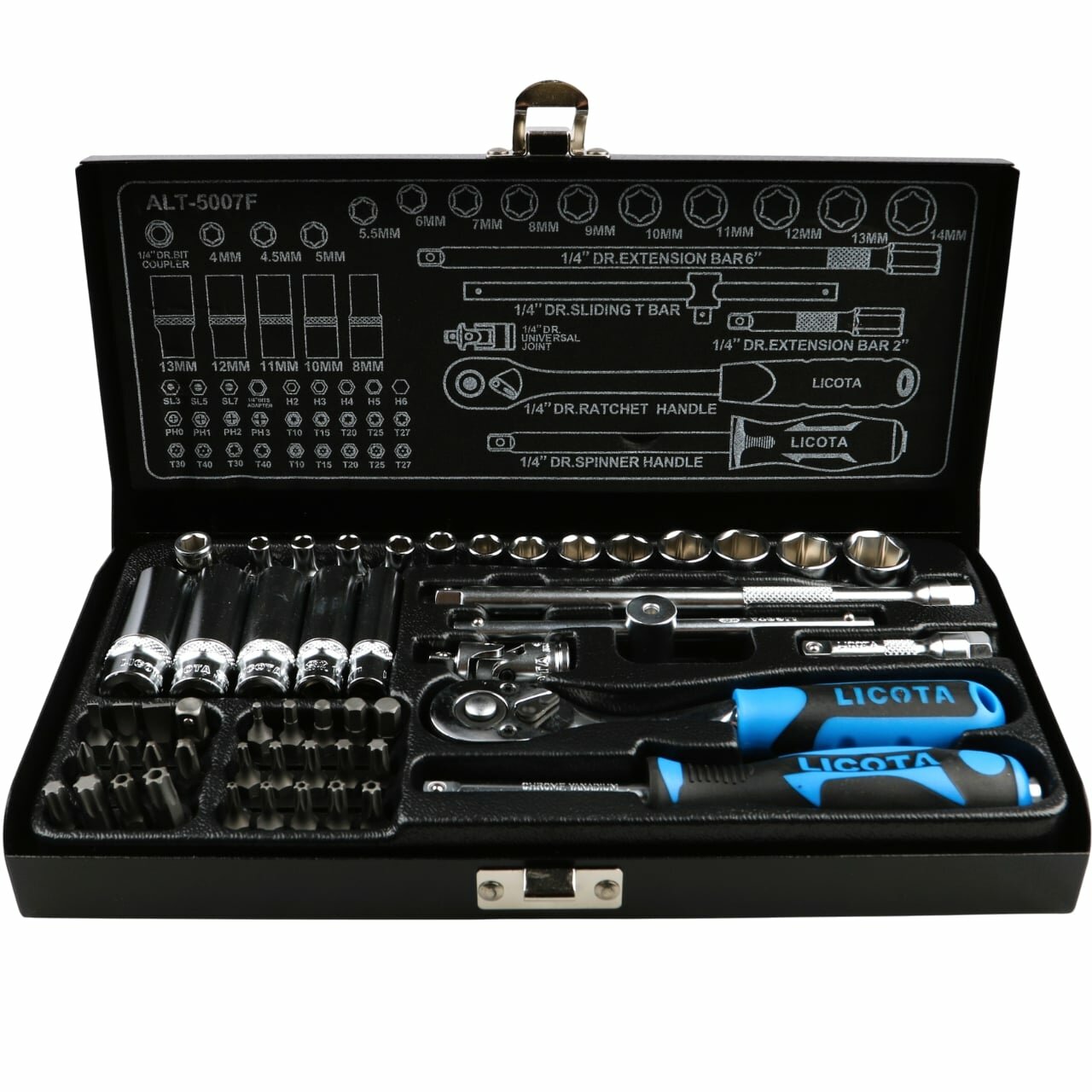 Licota ALT-5007F Набор торцевых головок 1/4" 52пр