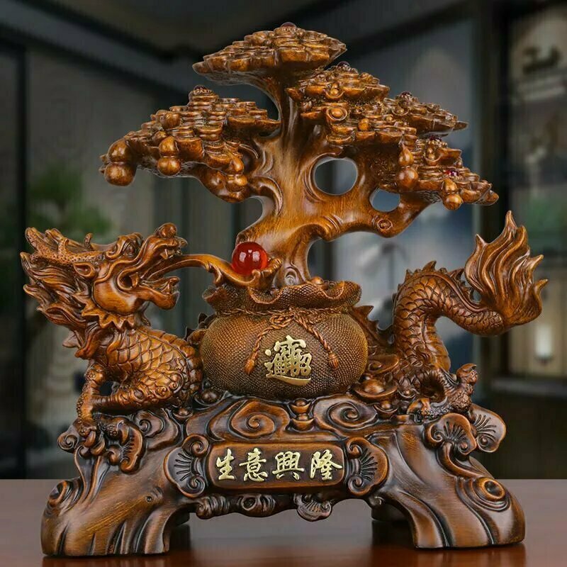 Статуэтка "Денежное дерево с драконом" Фен-Шуй (25*11*26 см)