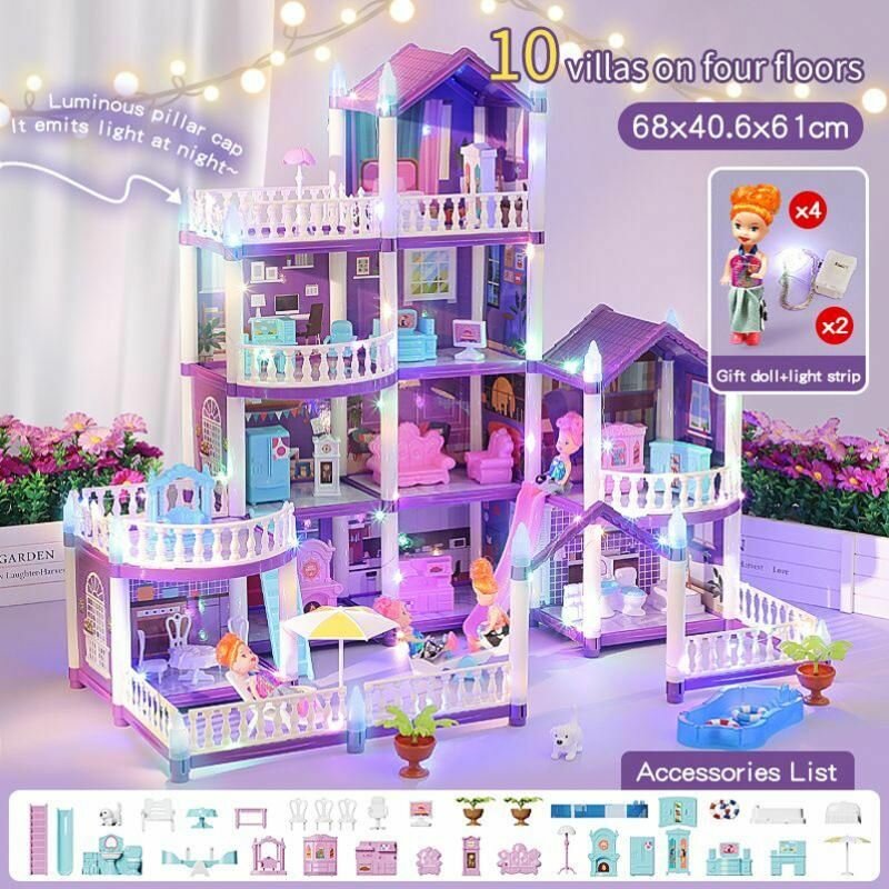 Игровой набор "Кукольный домик", для детей от 3 лет, пластик, фуксия