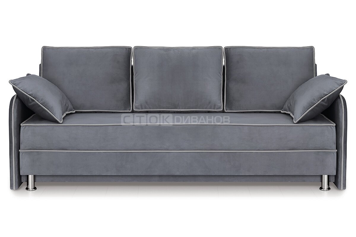Диван Сток Диванов ультра-евро Grey серый 200 см, механизм еврокнижка, с ящиком для хранения