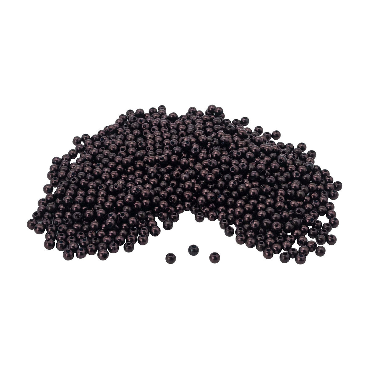 Бусины для рукоделия 'жемчуг', 4 мм, 25 г, круглые, пластиковые, Astra&Craft (темно-коричневый)
