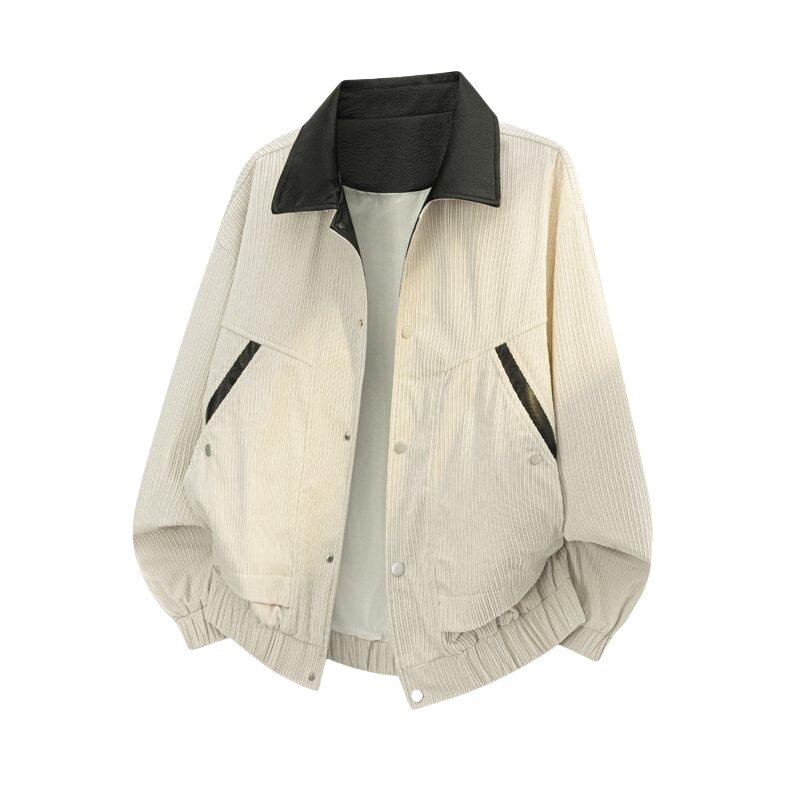 Мужская плотная ветрозащитная куртка NASAOVER, двубортная свободная вельветовая куртка с лацканами в стиле британского колледжа, осенне-зимняя повседневная верхняя одежда