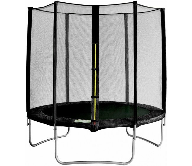 Батут, уличный, круглый, детский, 8 футов, с защитной сеткой, черный, с лестницей