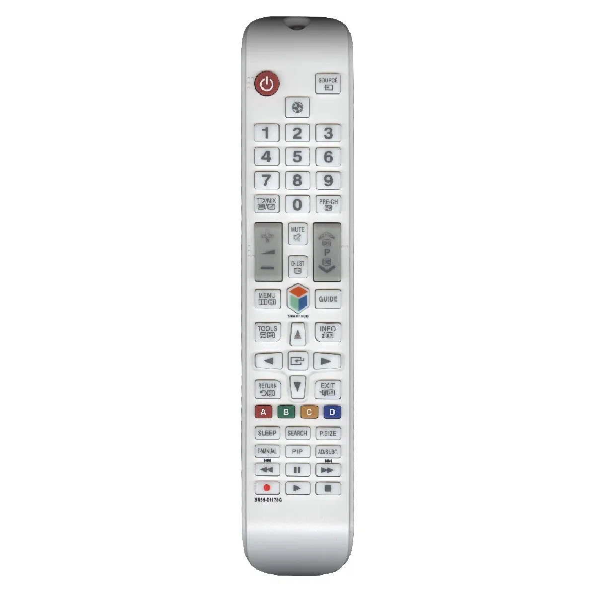 Пульт Huayu BN59-01178G, для телевизора, Samsung, цвет белый, ИК-сигнал