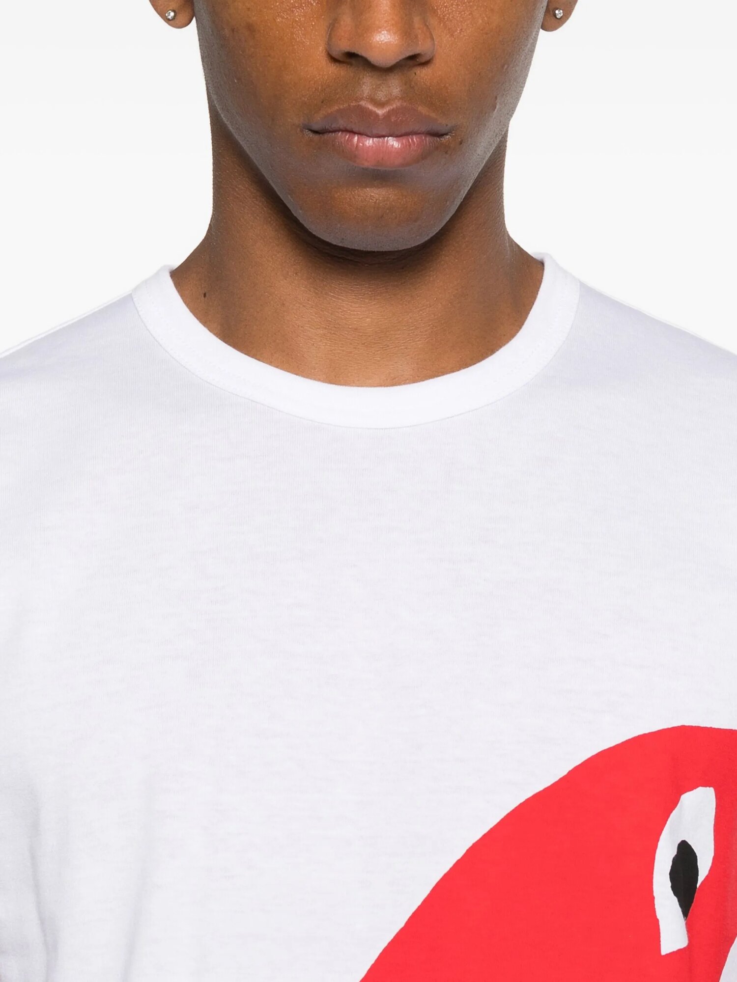 Футболка Comme des Garcons PLAY, размер XL, белый — фото 1