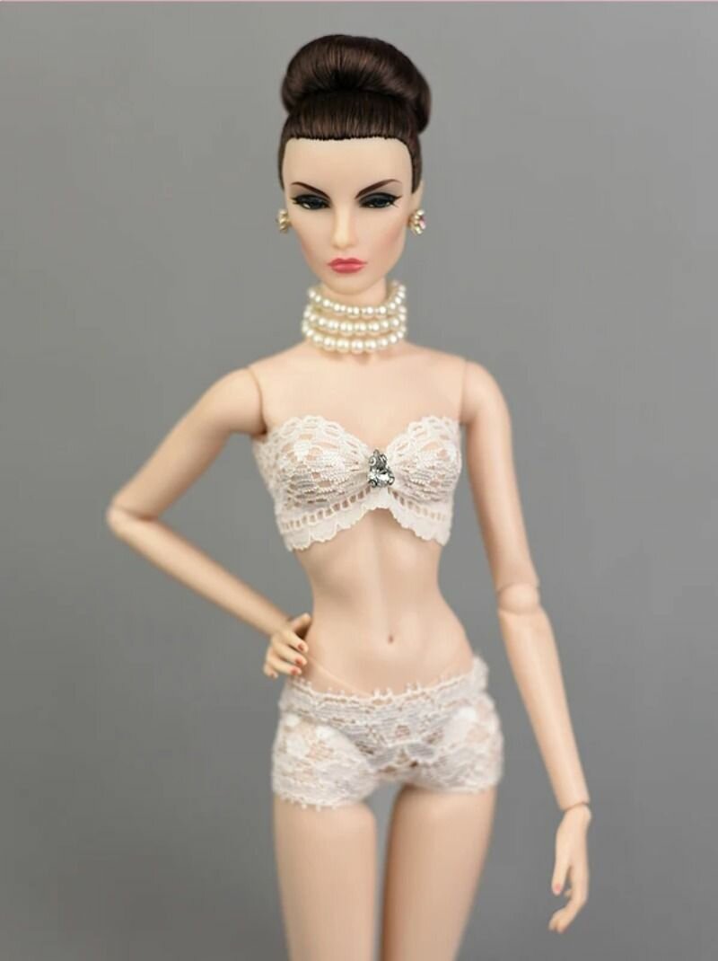 1 Комплект мягких кружевных трусов-бюстгальтеров для кукол Barbie Барби 1/6