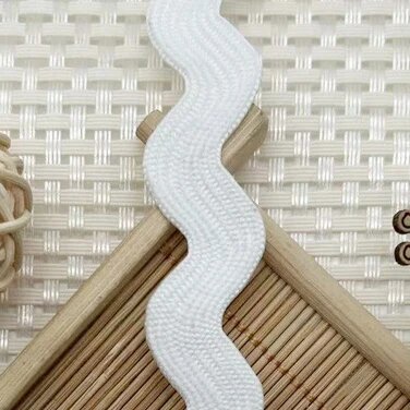 Ric Rac зигзаг кружевная лента полиэстер 50 ярдов Белый, 17 white