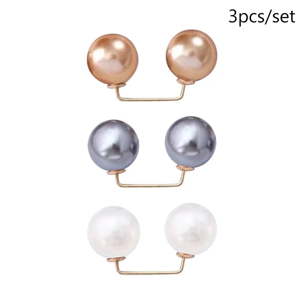 Двойные булавки с жемчугом, Style 1, 3шт
