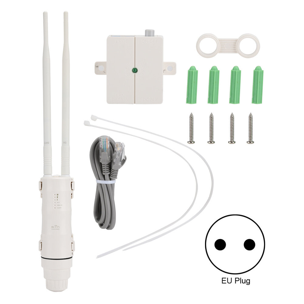 Уличный удлинитель Wi-Fi, двухдиапазонный AC600, 2,4 ГГц 5 ГГц, высокая мощность, усилитель радиуса действия беспроводной сети, простая настройка, водонепроницаемый для использования дома и в офисе