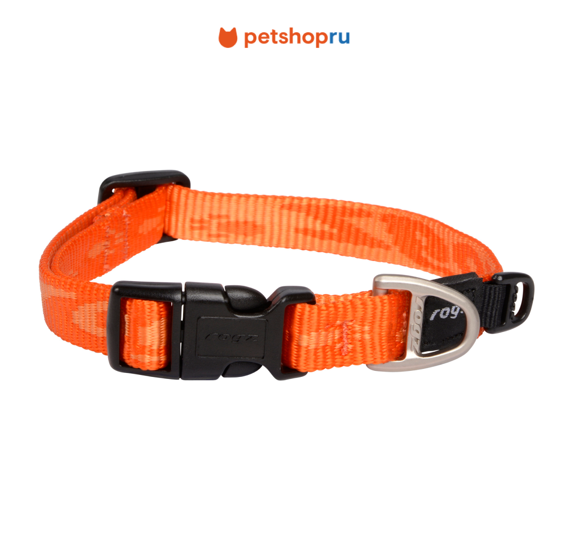 Rogz Ошейник "Alpinist", р-р M (26-40см), ш: 1,6см, оранжевый